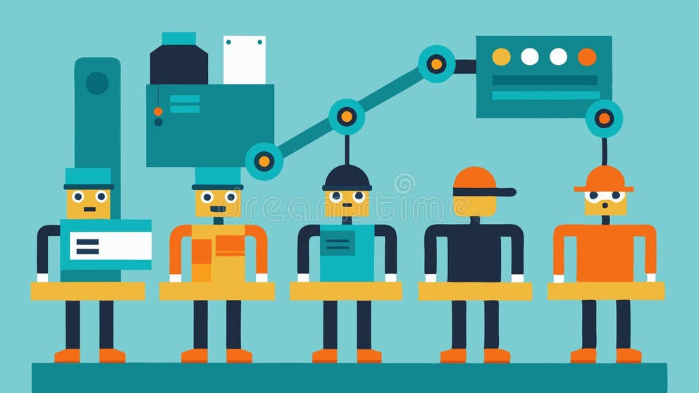 Factory Automation an of a Factory Assembly Line Where Robots are ...