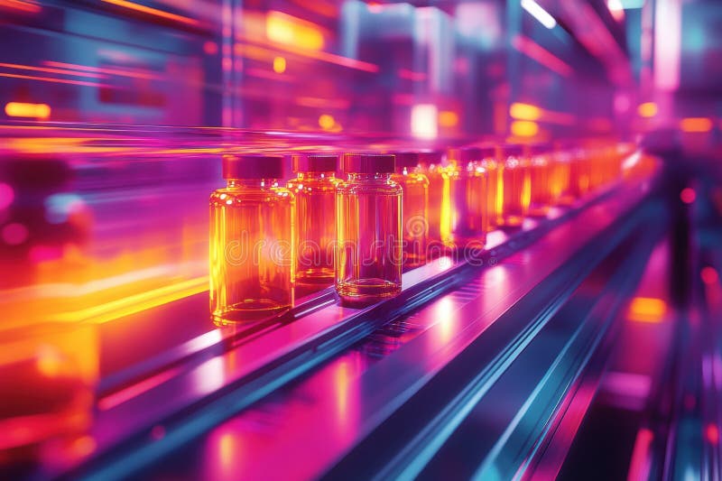 Factory Automation, Dynamic Banner Design Featuring Bottles Smoothly ...