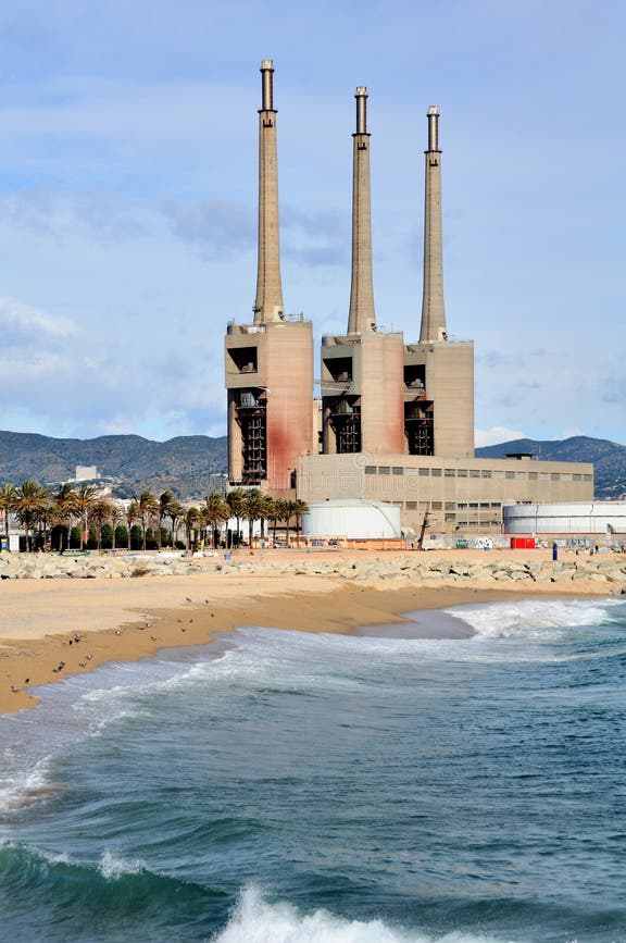 Factory at the Beach stock image. Image of fuel, refinery - 29396705