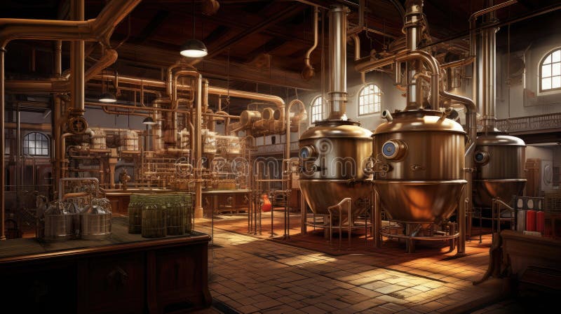 Factory of Beer Production, Process, Ai Generated Stock Image - Image ...