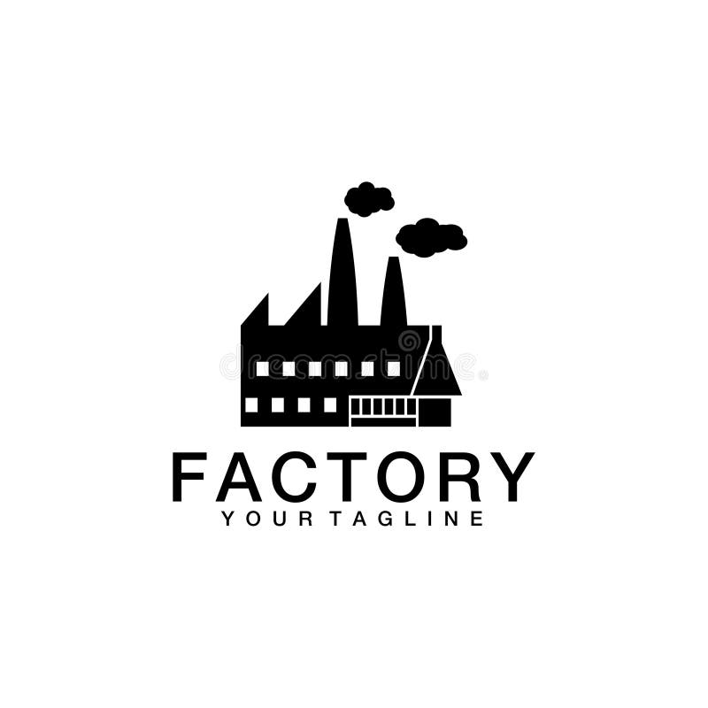 Factory Black Vintage Building Vector Logo Design Stock Vector ...