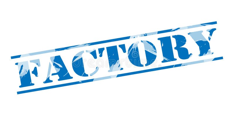 Factory blue stamp stock illustration. Illustration of watermark - 98294201