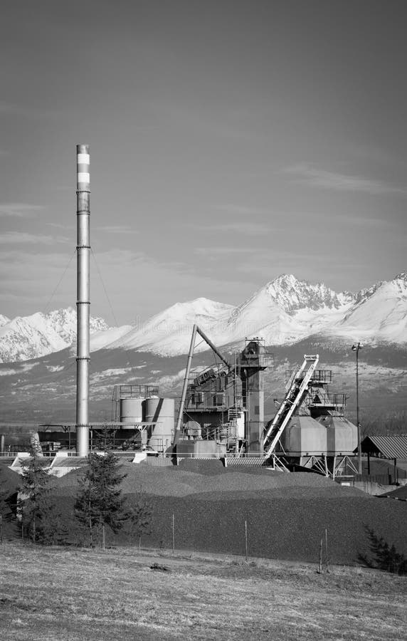 Factory stock image. Image of grass, pole, white, mountain - 55989931