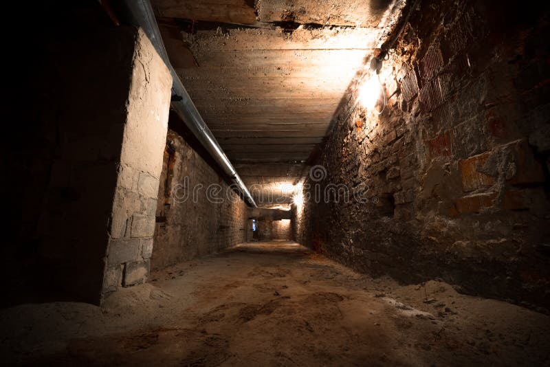 A Factory Building Basement Corridor Stock Image - Image of factory ...