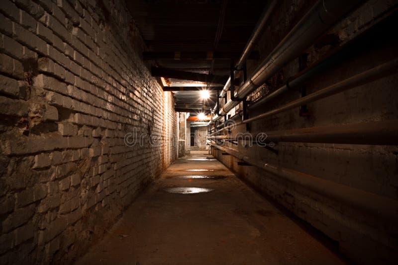 A Factory Building Basement Corridor Stock Image - Image of factory ...