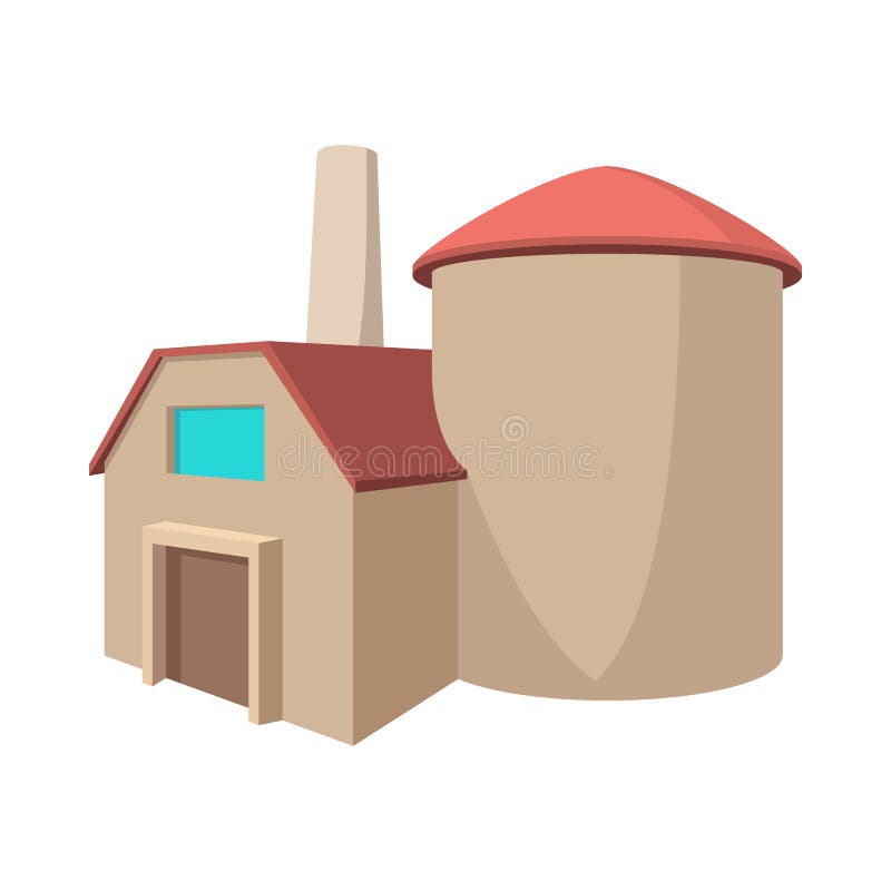 Factory Building Cartoon Icon Stock Vector - Illustration of pipe ...