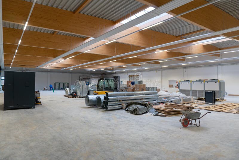 A Factory Building on a Construction Site There are Accessories for an ...