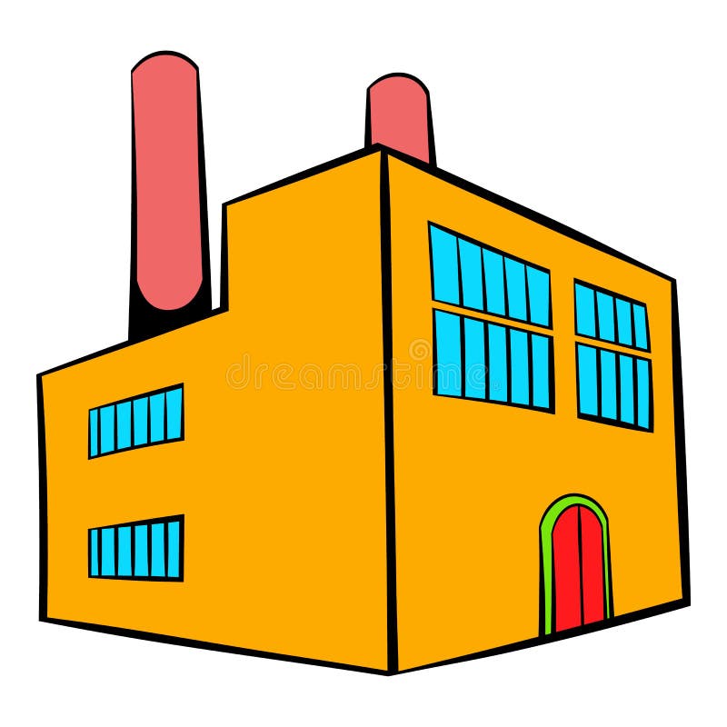 Factory Building Icon, Icon Cartoon Stock Vector - Illustration of ...
