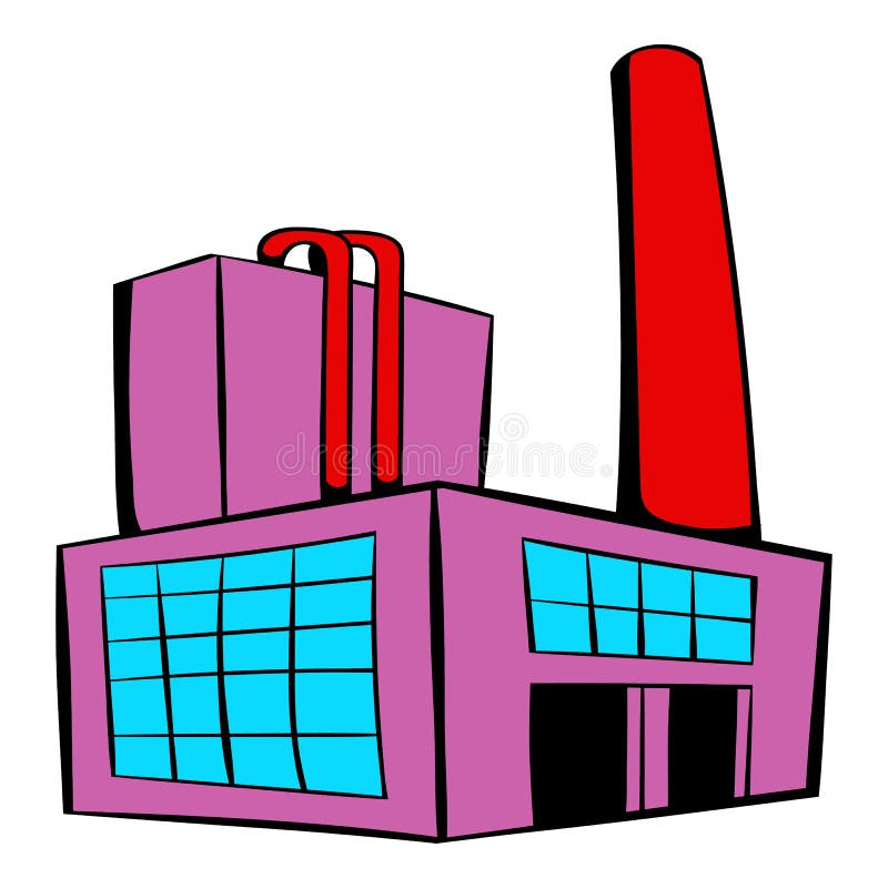 Factory Building Icon, Icon Cartoon Stock Vector - Illustration of ...