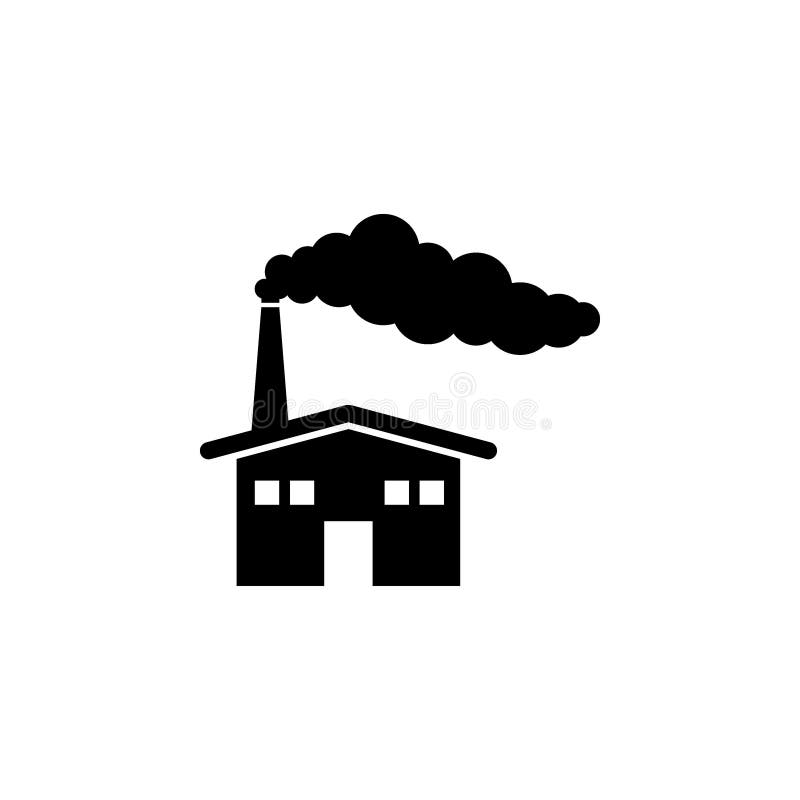 Factory Building Icon Vector Illustration Stock Vector - Illustration ...