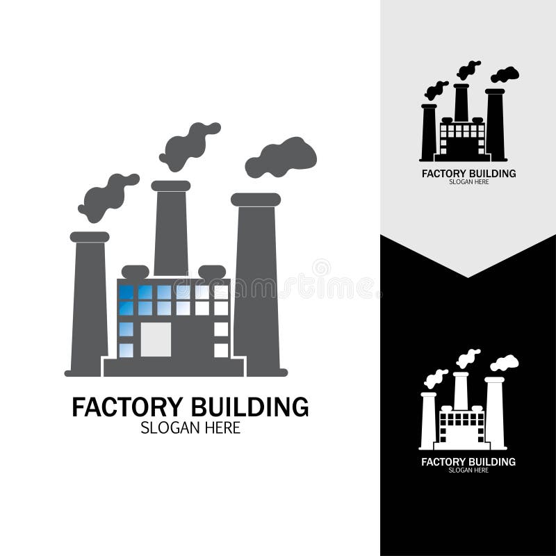 FACTORY BUILDING ICONS VECTOR Stock Vector - Illustration of outline ...