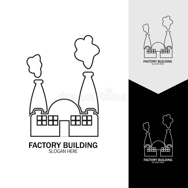 FACTORY BUILDING ICONS VECTOR Stock Vector - Illustration of skyscraper ...