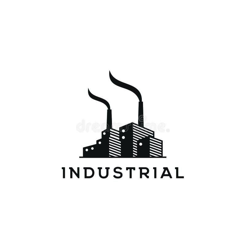 Line Art Factory Building Logo Design. Modern Industrial Logo Design ...