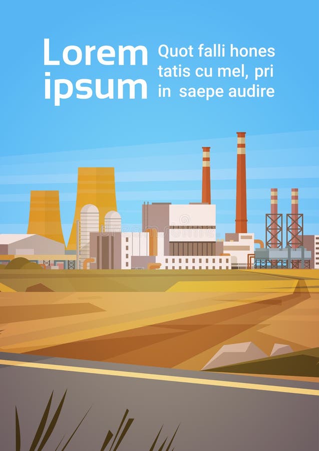 Factory Building Nature Pollution Plant Pipe Waste Banner Stock Vector ...