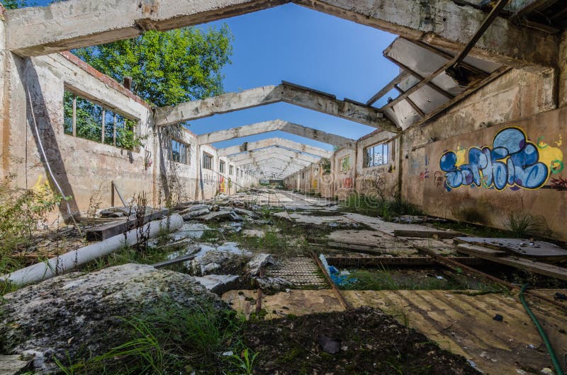 Factory Building without Roof Stock Photo - Image of architecture ...