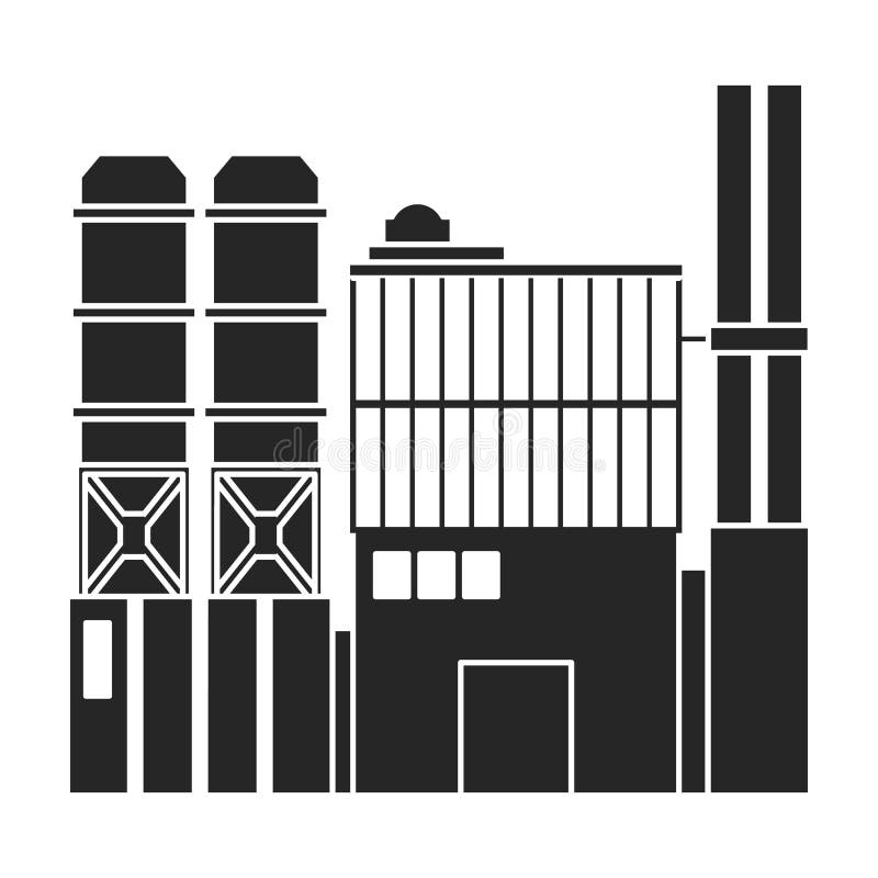 Factory Building Vector Icon.Cartoon Vector Icon Isolated on White ...