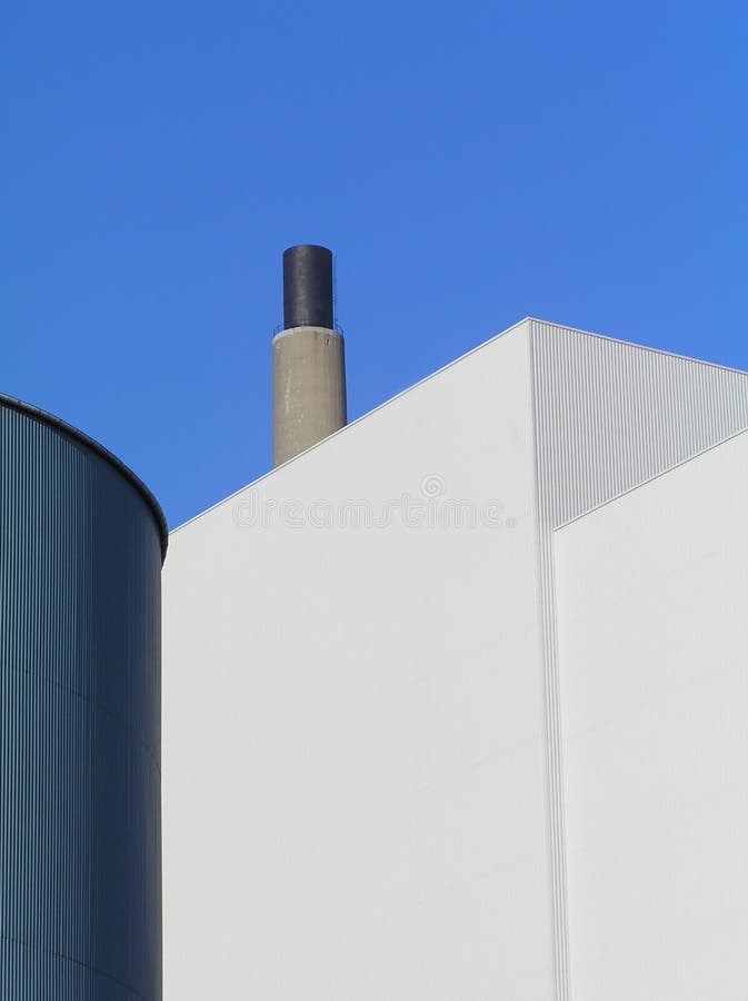Factory Buildings with Smokestack Stock Image - Image of industrial ...