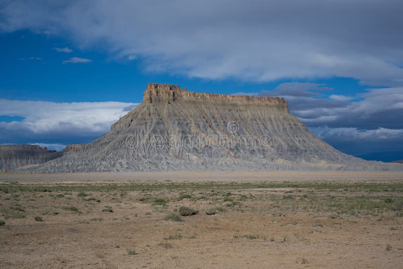 Factory Butte on a Cloudy Day Stock Image - Image of desert, historical ...