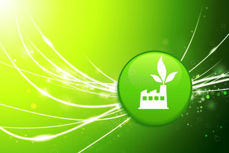 Factory Button on Green Abstract Light Background Stock Illustration ...