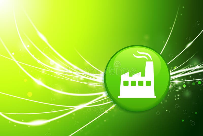 Factory Button on Green Abstract Light Background Stock Illustration ...