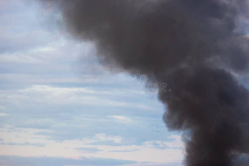 Factory Chimney Smoking, Heavy Black Smoke on the Sky Stock Photo ...