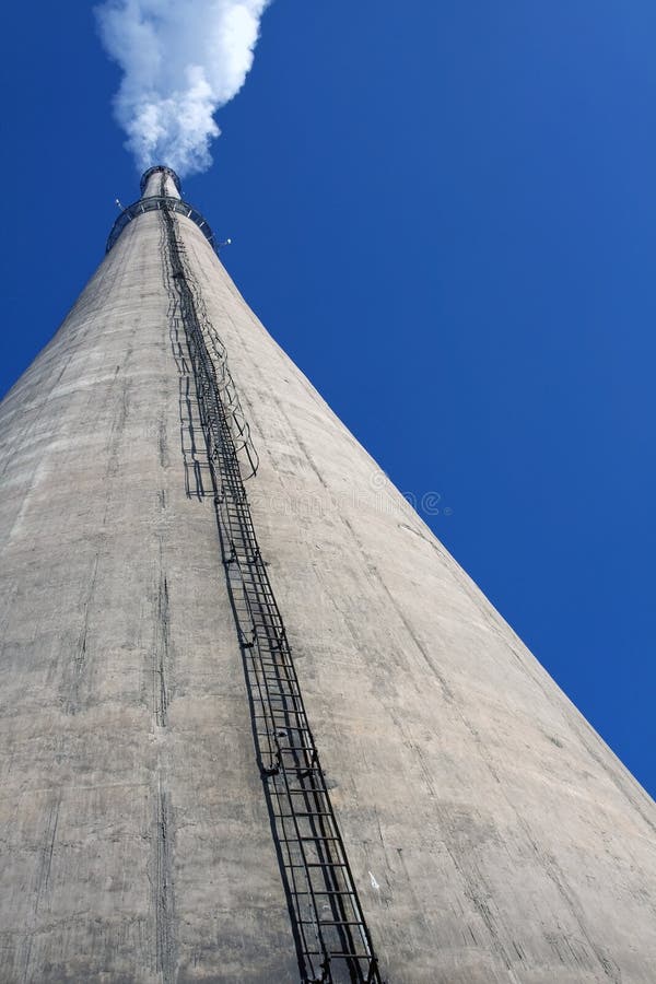 Industrial Chimneys and Telegraph Poles Stock Photo - Image of mills ...
