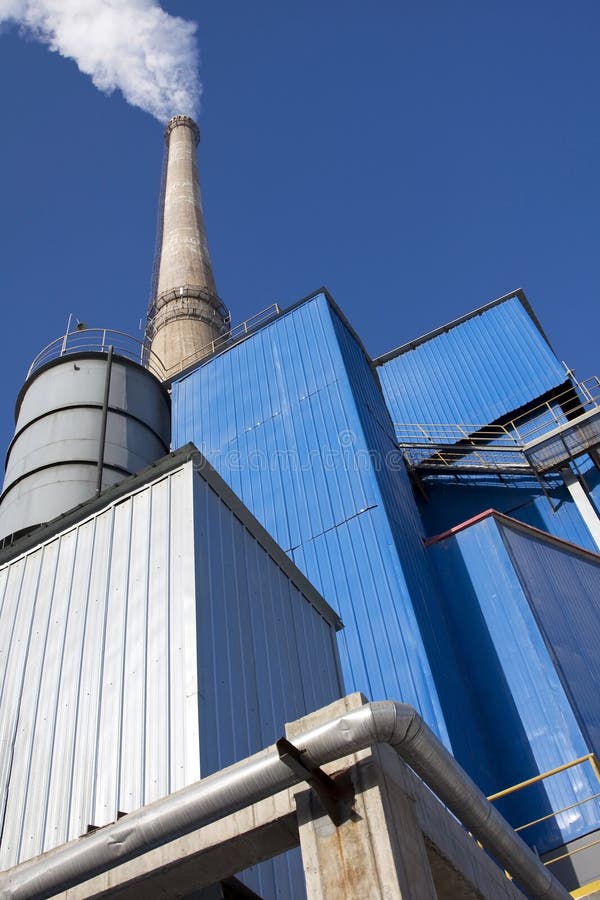 Industrial Chimneys and Telegraph Poles Stock Photo - Image of mills ...