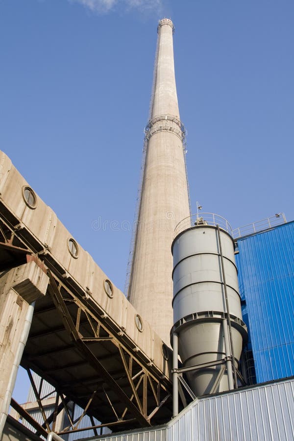 Factory Chimneys stock image. Image of fabrication, roof - 12758297
