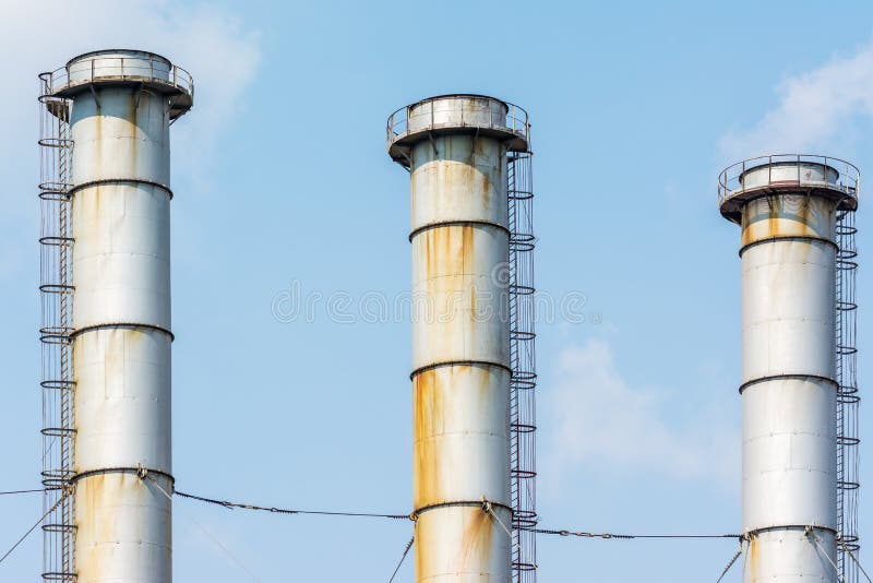 Chimneys of Coal-fired Power Plants Stock Image - Image of energy ...