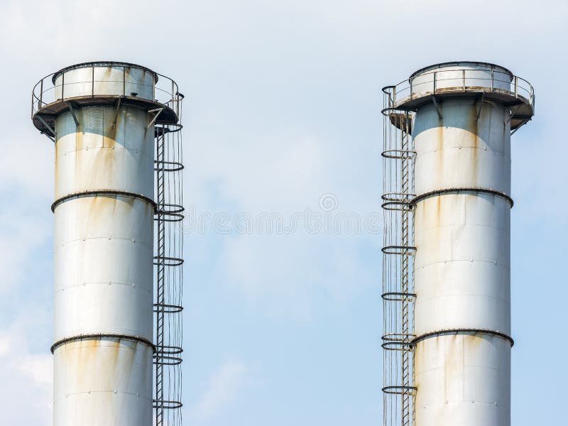 Chimneys of Coal-fired Power Plants Stock Image - Image of energy ...