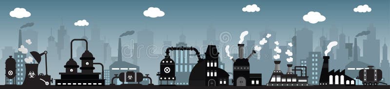 Factory in the city stock vector. Illustration of design - 34467389