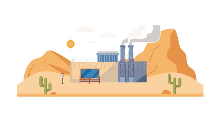 Factory with Clean Air Filter System, Vector Design Generative AI Stock ...