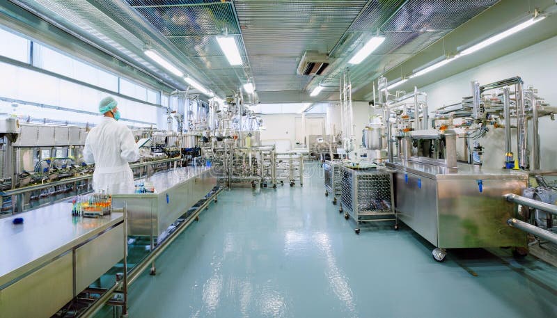 Factory Clean Room Laboratory. Industrial Engineer Stock Illustration ...