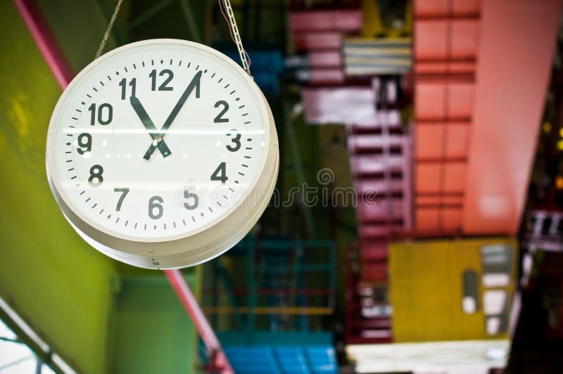 Factory clock stock image. Image of dial, time, round - 12607621