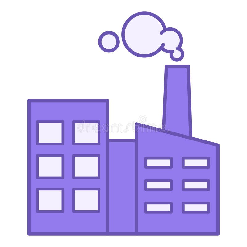 Factory Color Icon. stock vector. Illustration of building - 315003183