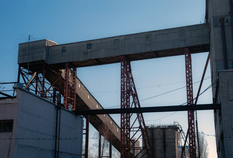 Factory Construction on the Background of Blue Sky. Stock Image - Image ...