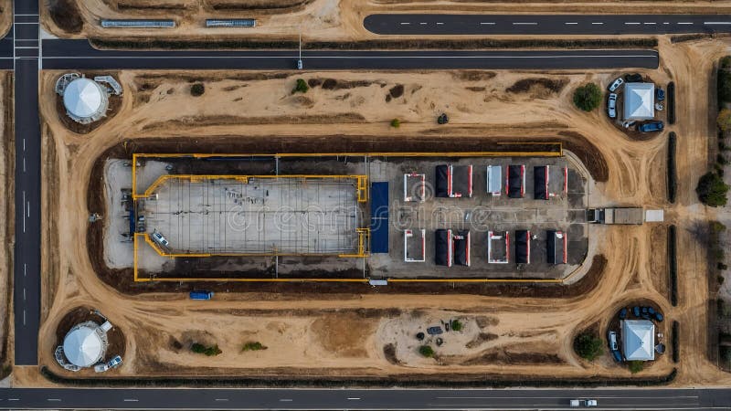 The Factory Construction Progresses in Stages, from Laying Concrete ...