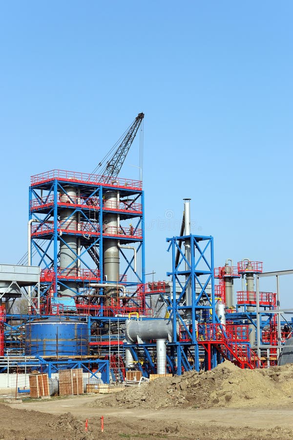 Factory Construction Site with Crane Stock Image - Image of diesel ...