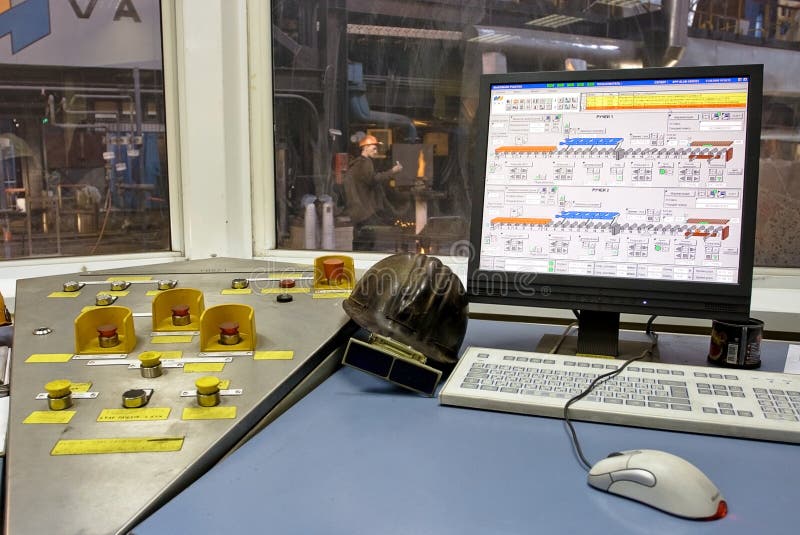 Factory control room editorial stock image. Image of keyboard - 63343844