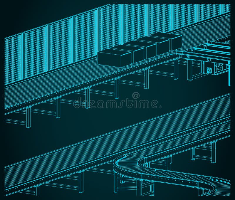 Factory Conveyors Illustration Stock Vector - Illustration of service ...