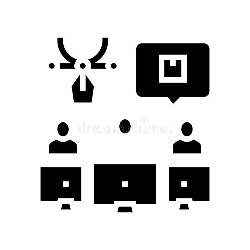 Factory Creative Command Glyph Icon Vector Illustration Stock ...