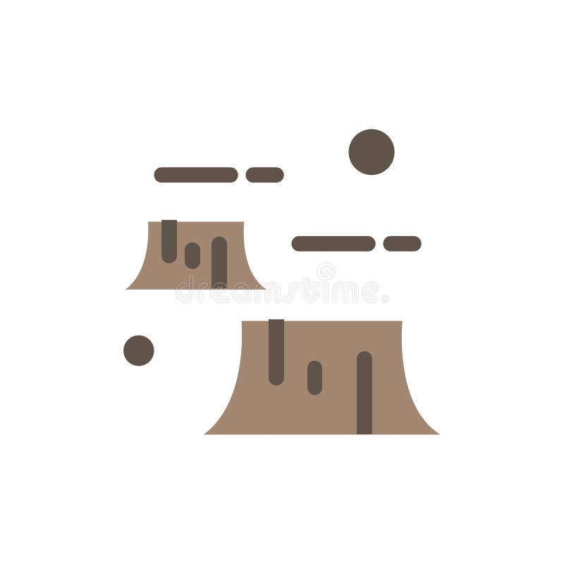 Factory, Damage, Deforestation, Destruction, Environment Flat Color ...