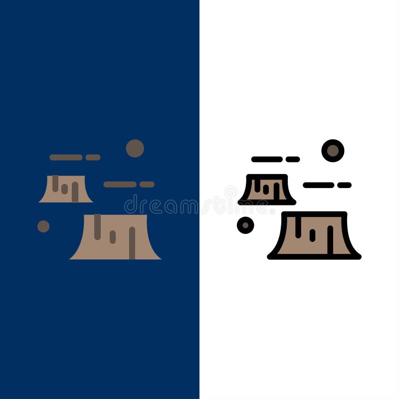 Factory, Damage, Deforestation, Destruction, Environment Icons. Flat ...