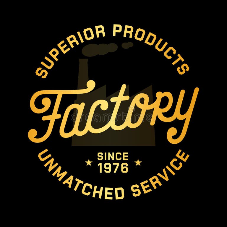 Factory Design Template. Authentic T-Shirt Design. Vector and ...