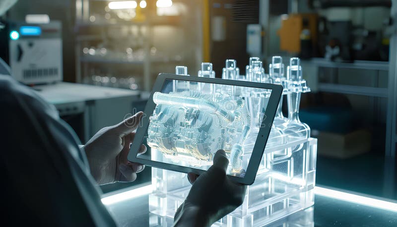 Factory Digitalization: Two Industrial Engineers Use Tablet Computer ...