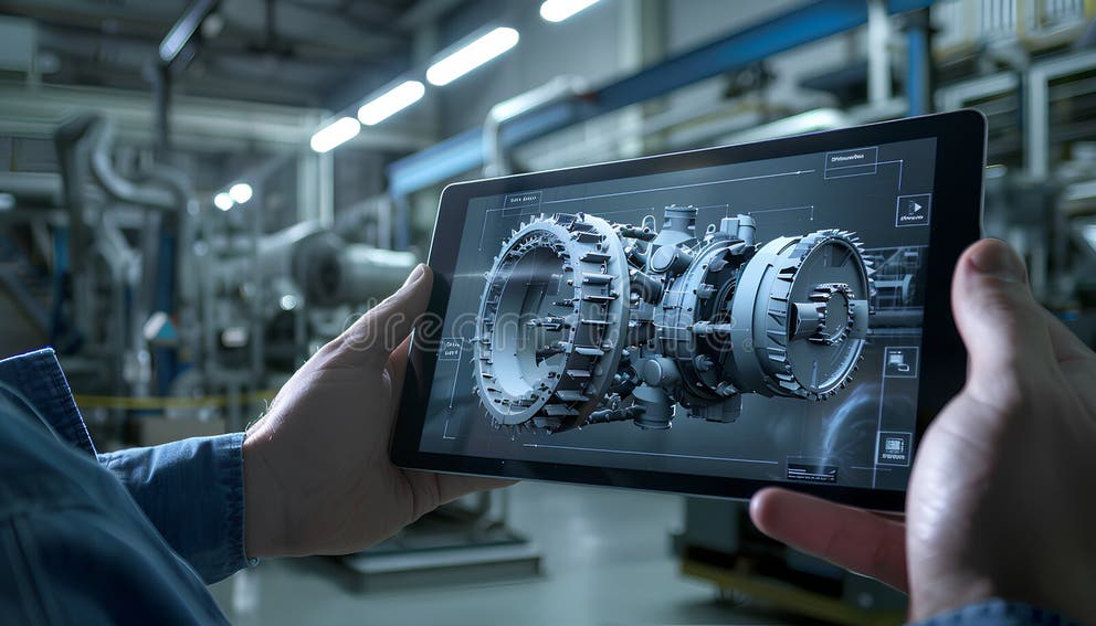 Factory Digitalization: Two Industrial Engineers Use Tablet Computer ...