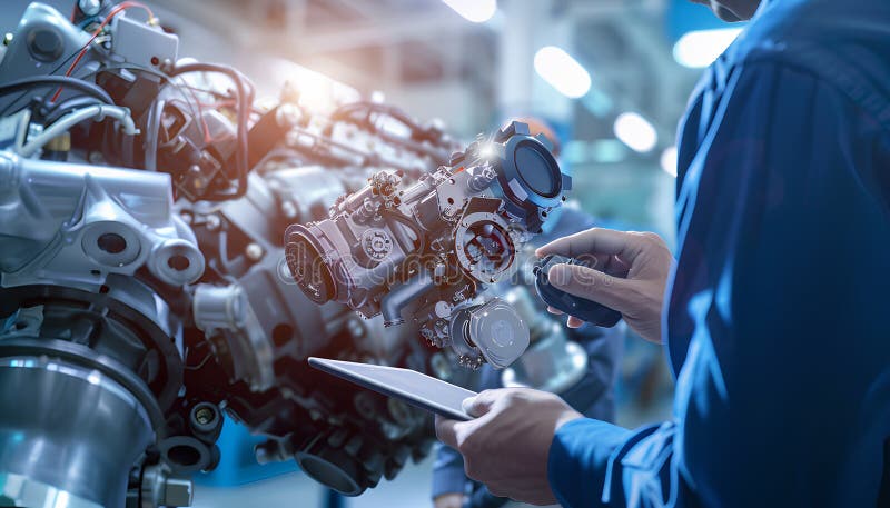 Factory Digitalization: Two Industrial Engineers Use Tablet Computer ...