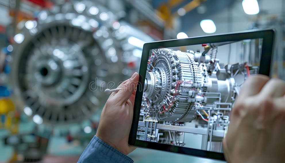 Factory Digitalization: Two Industrial Engineers Use Tablet Computer ...