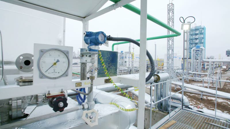 Industrial Pipelines for Gas and Methane Transportation Stock Photo ...