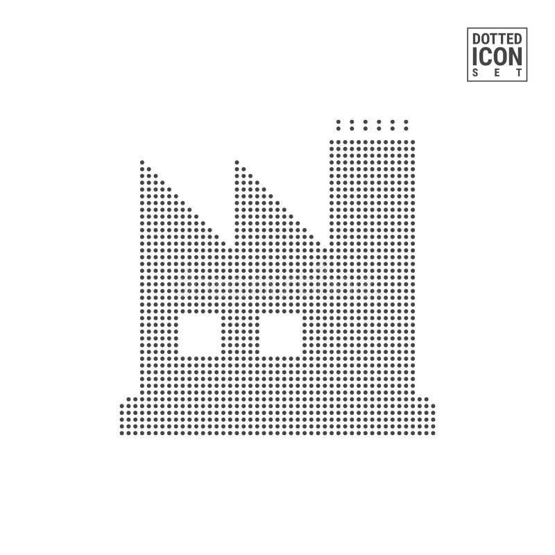 Factory Dot Pattern Icon. Smoky Plant Dotted Icon Isolated on White ...